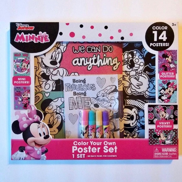 Disney | Accessories | Minnie Mouse Color Your Own 4 Posters Set | Poshmark